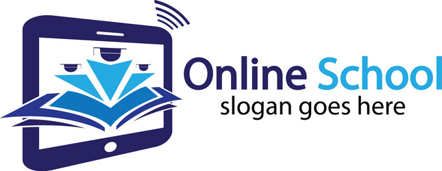 Online education logo design template Royalty Free Vector