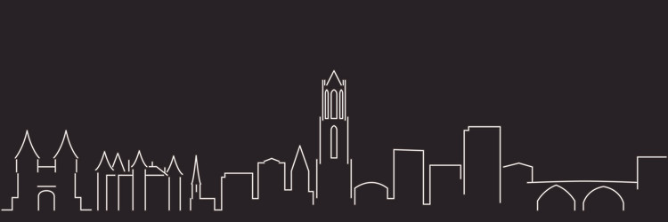 Utrecht dark line simple minimalist skyline Vector Image