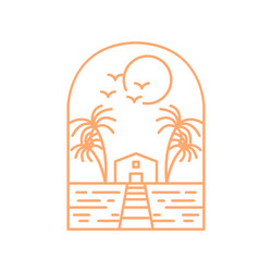 Pier logo design icon Royalty Free Vector Image