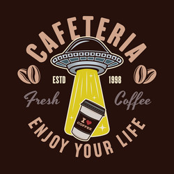 Cafeteria emblem logo badge or label Royalty Free Vector