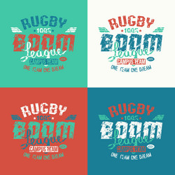 College rugby team emblem Royalty Free Vector Image