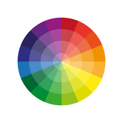 24 parts color wheel with numbers cmyk amount Vector Image