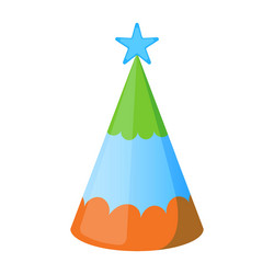 Cone colorful cap with floral pattern for happy Vector Image