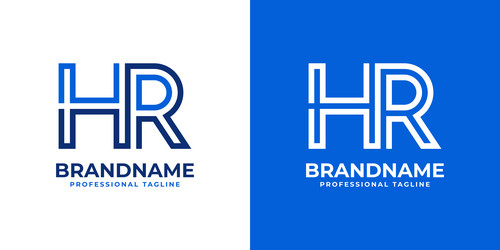 Letter hr and rh sunrise logo set suitable Vector Image