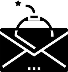 Mail bomb used to corrupt receivers system Vector Image