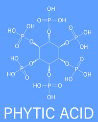 Phytic acid molecule skeletal formula Royalty Free Vector