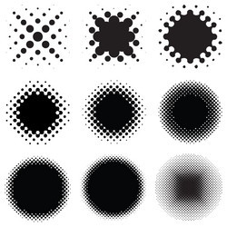 Circle halftone abstract dotted circles round Vector Image