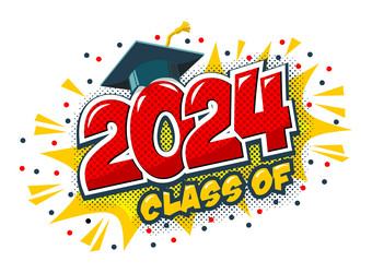 2024 graduate class logo Royalty Free Vector Image