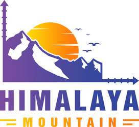 Himalayan mountain logo Royalty Free Vector Image