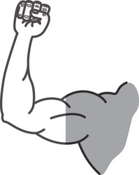 Bodybuilder muscle flex arm Royalty Free Vector Image