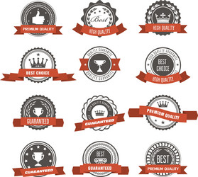 Emblems badges and stamps - awards seals Vector Image