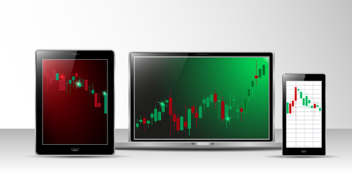Financial candlestick chart graph with support Vector Image