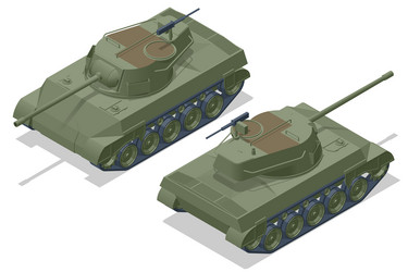 Isometric usa light tank m24 chaffee tank Vector Image