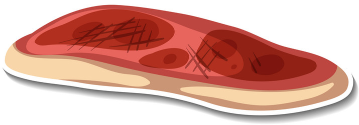 Raw meat sticker on white background Royalty Free Vector