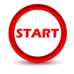 Start here red icon banner design Royalty Free Vector Image