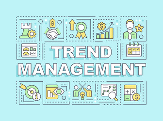 Trend management word concepts blue banner Vector Image