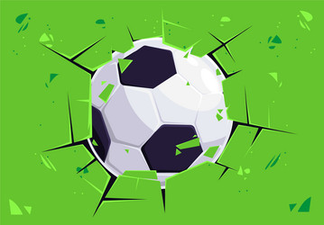 White broken wall from impact a football Vector Image