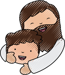 Cartoon Jesus Hugging Someone