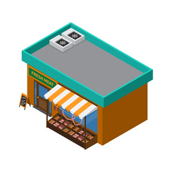 Isometric store building Royalty Free Vector Image