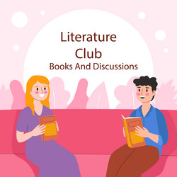 Hand drawn book club post Royalty Free Vector Image