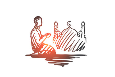Arabic man in thobe Royalty Free Vector Image - VectorStock