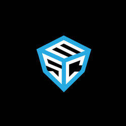 Msc letter logo design msc simple and modern logo Vector Image