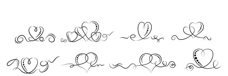Calligraphic flourish heart hand drawn vintage Vector Image