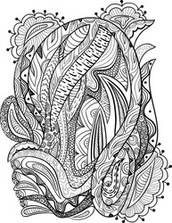 Intricate Adult Coloring Pages Vector Images (over 830)