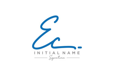 Initial ec signature logo template hand drawn Vector Image