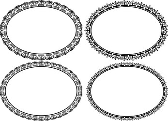 Oval frame with cutout lace border pattern Vector Image