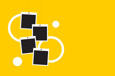 Realistic three photo frames yellow color Vector Image