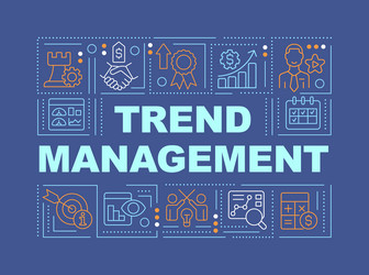 Trend management word concepts turquoise banner Vector Image