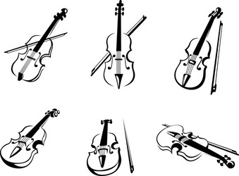Stringed musical instruments classical orchestra Vector Image