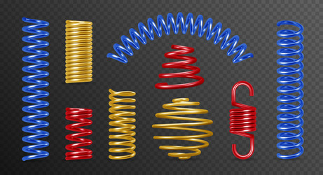 Metal spring set Royalty Free Vector Image - VectorStock