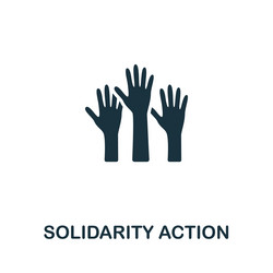 Solidarity action icon line simple line protest Vector Image