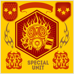 Stealth pilot military patches Royalty Free Vector Image