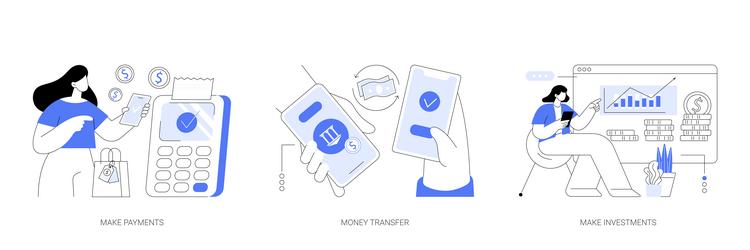 Banking app isolated cartoon Royalty Free Vector Image