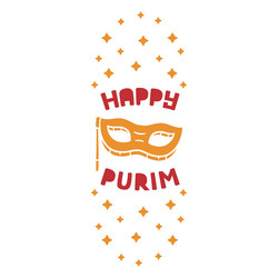 Happy purim festivity badge Royalty Free Vector Image