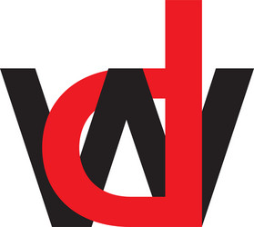 Letter dw simple linked geometric colorful logo Vector Image