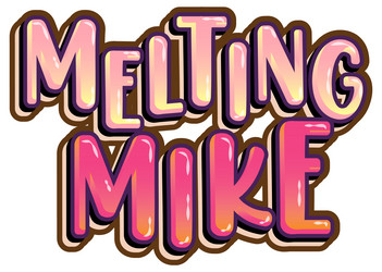 Melting mike logo text design Royalty Free Vector Image