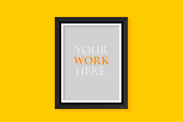 Realistic hanging photo frames with yellow color Vector Image