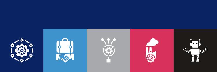 Automation icons infographic design template Vector Image