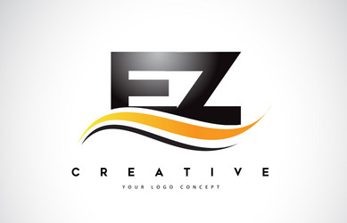 Ez letter design with brush stroke and modern 3d Vector Image