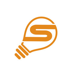 Light bulb with letter s logo electricity Vector Image