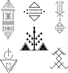 Set of berber tattoos and symboles Royalty Free Vector Image
