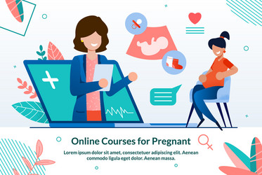 Pregnant courses collage Royalty Free Vector Image