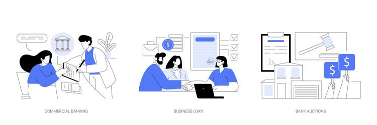 Bank loan service isolated cartoon Royalty Free Vector Image