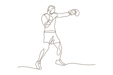 Boxer with line style design Royalty Free Vector Image
