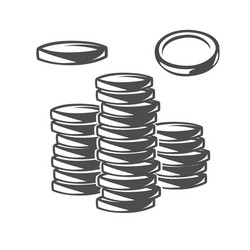 Coin stacks isolated sketch money and finance Vector Image