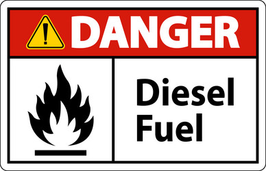 Danger diesel fuel sign on white background Vector Image